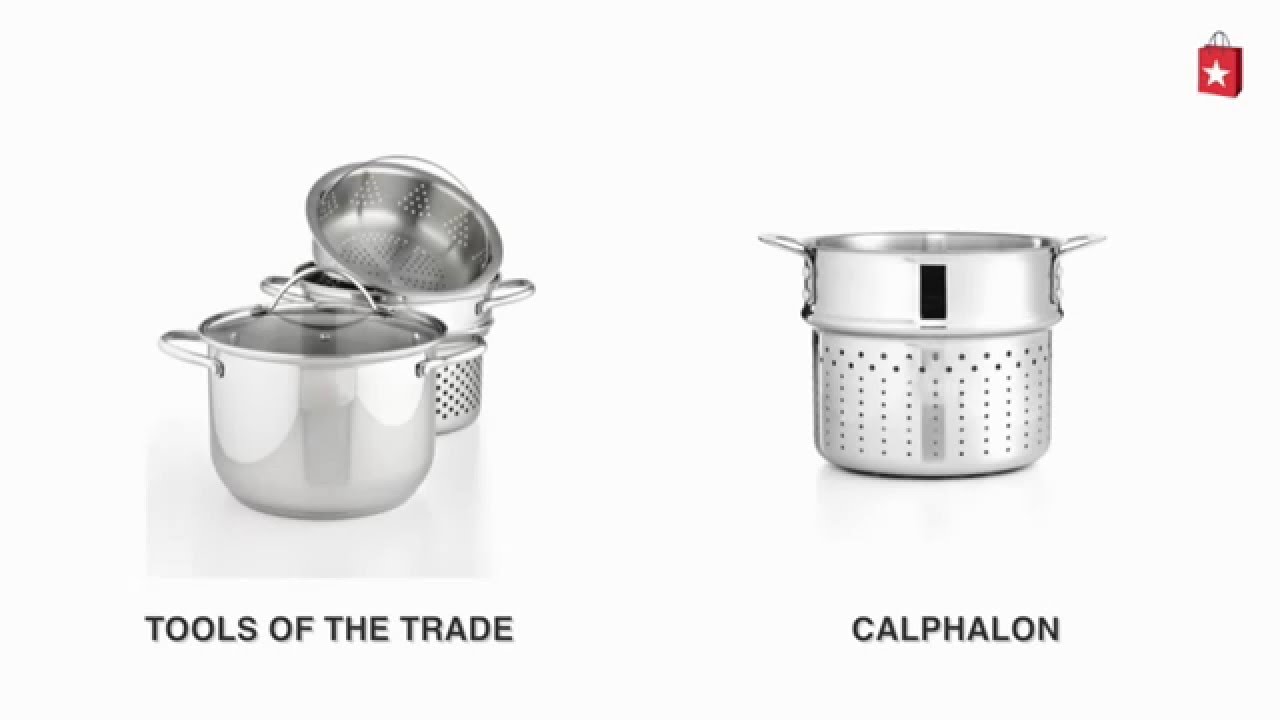 Calphalon Tri-Ply Stainless Steel 6 Qt. Pasta Insert Comparison Video ...