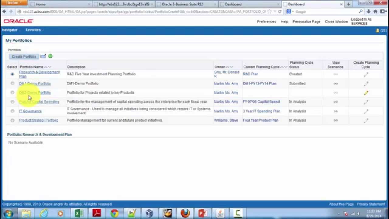 Creating A Portfolio In Oracle Project Portfolio Analysis On Oracle