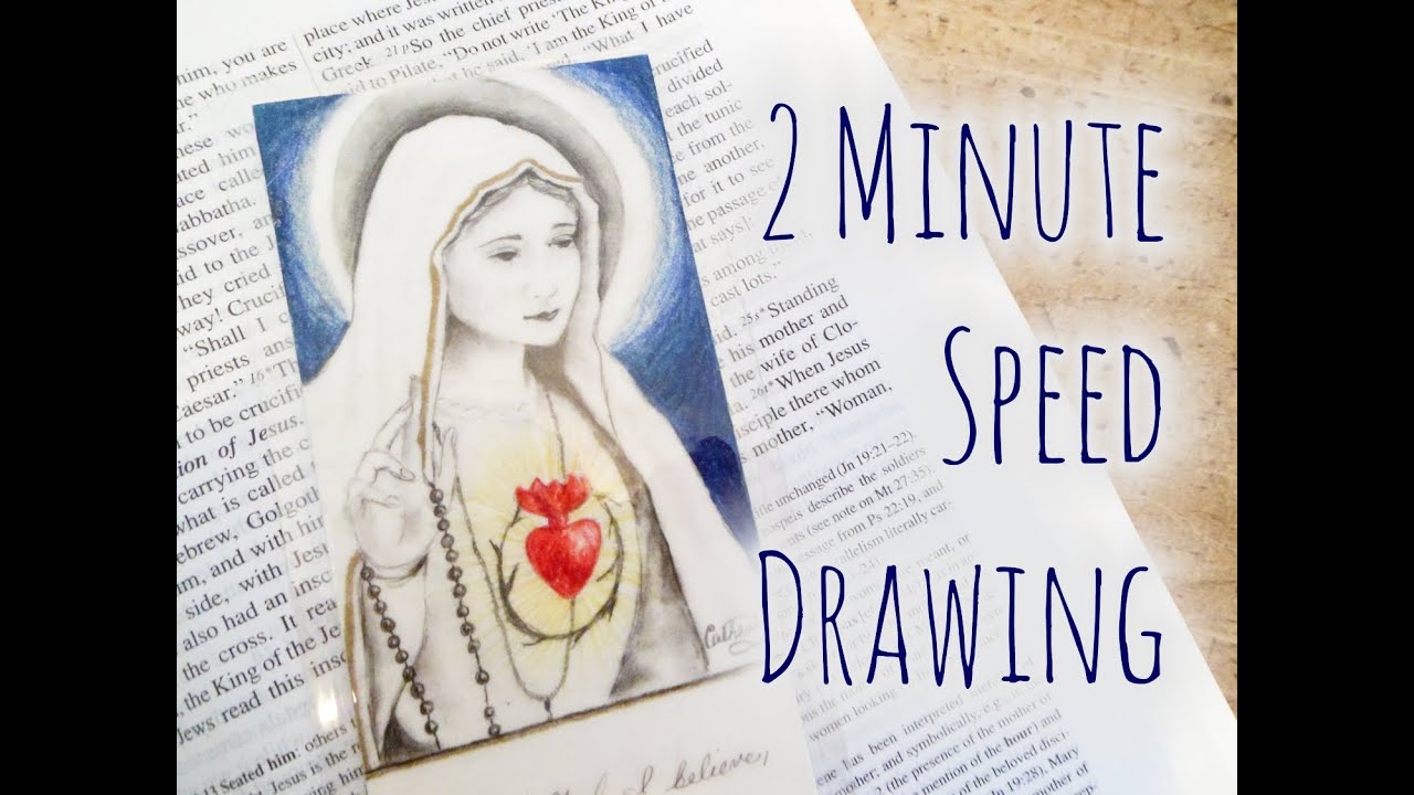 Speed Drawing of Our Lady of Fatima Bookmark - YouTube