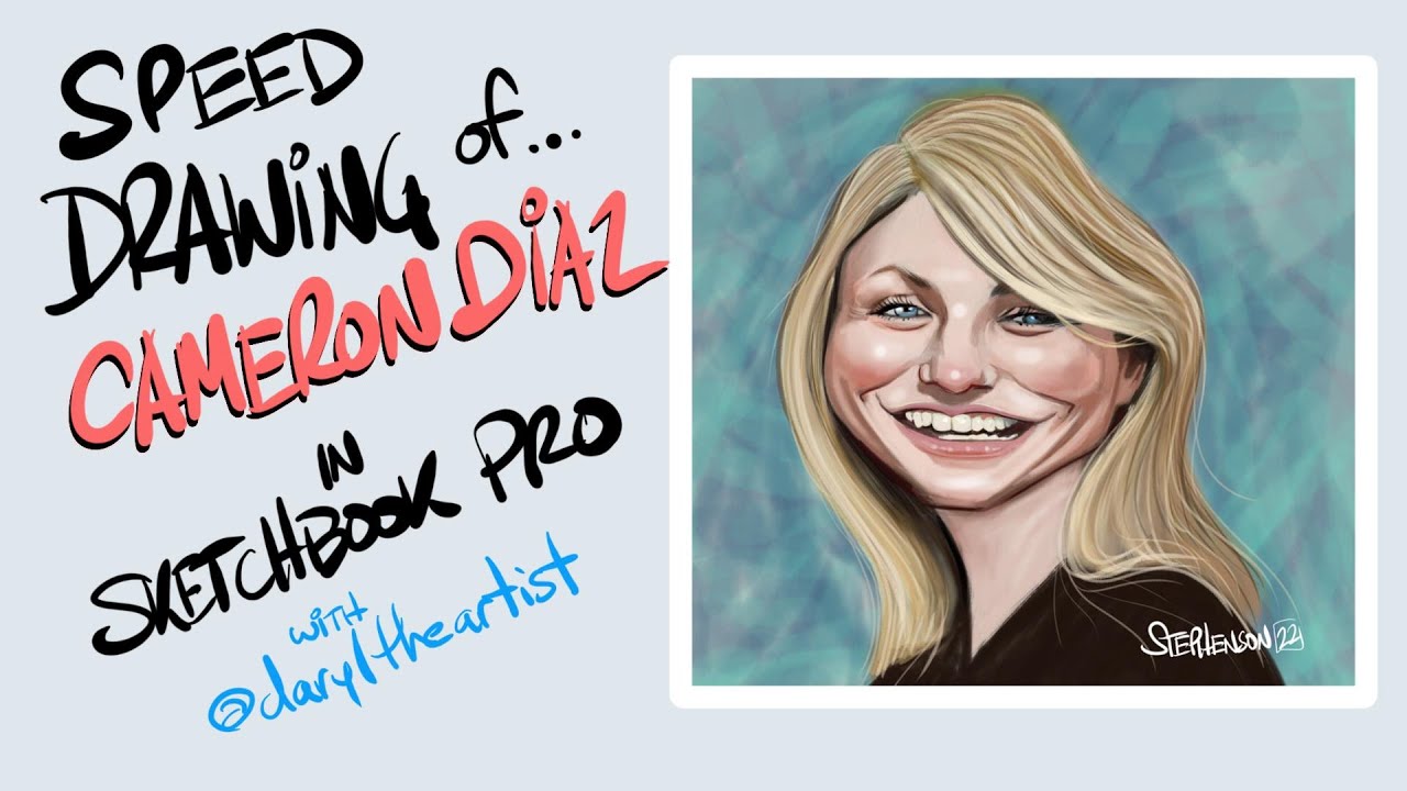 Caricature of Cameron Diaz Speed Drawing on Sketchbook pro. - YouTube