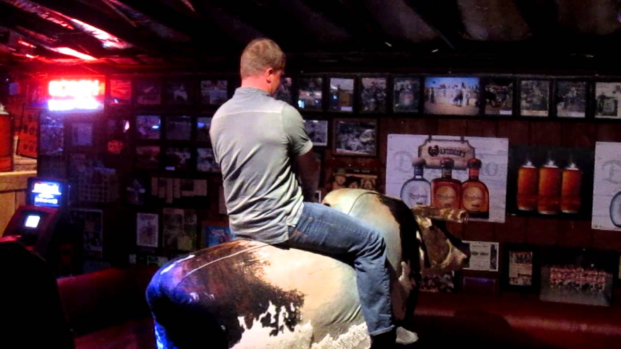 Riding the Mechanical Bull at Ranchmans! - YouTube