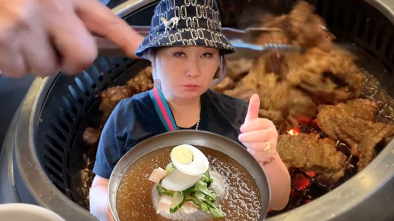 Eating out at the fancy BBQ restaurant in korea & endless free side ...