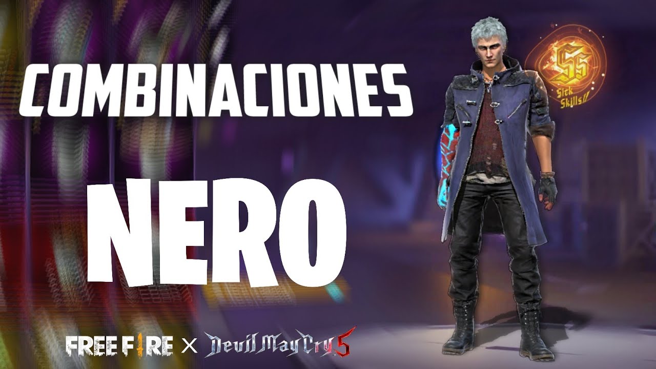 COMBINACIONES CON SKIN DE NERO - FREE FIRE X DEVIL MAY CRY 5 - YouTube