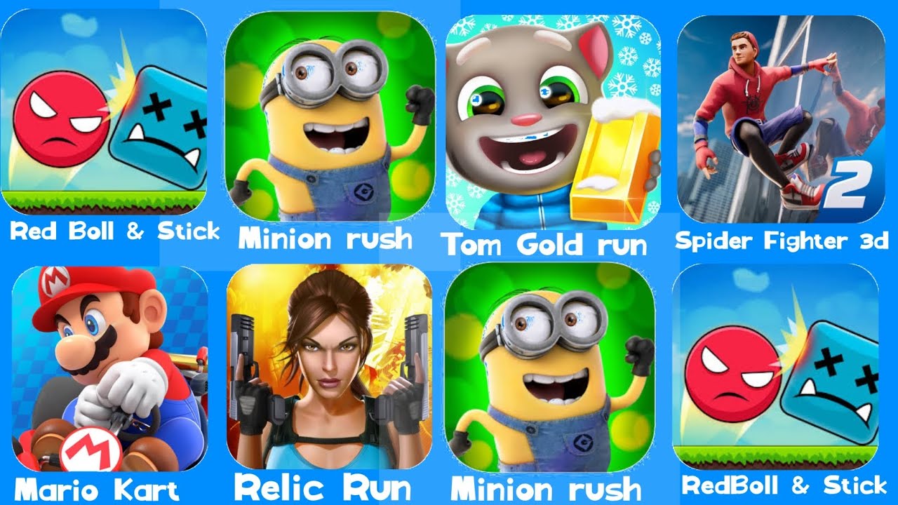 RedBoll & Stick | Minion Rush | Tom Gold Run | Mario Kart Gameplay ...