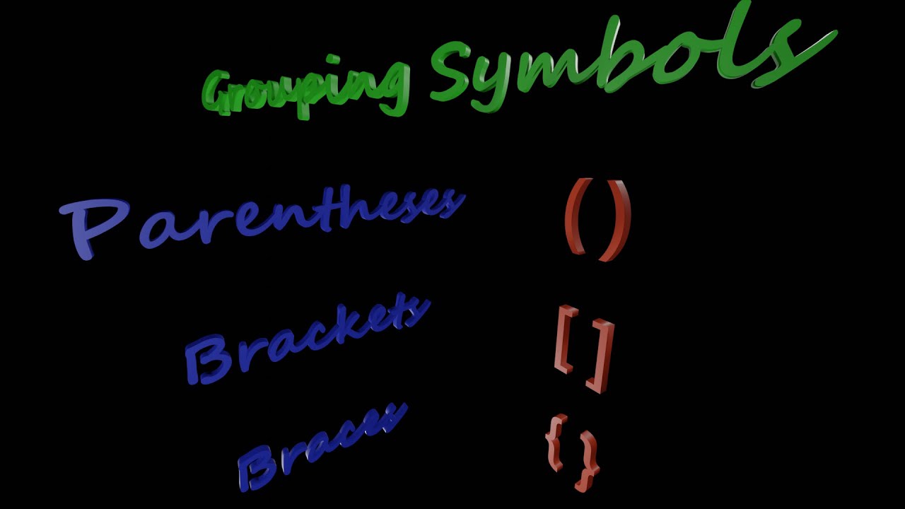 2.5 Parentheses, Brackets, Braces - Grouping Symbols | Hindi | India ...