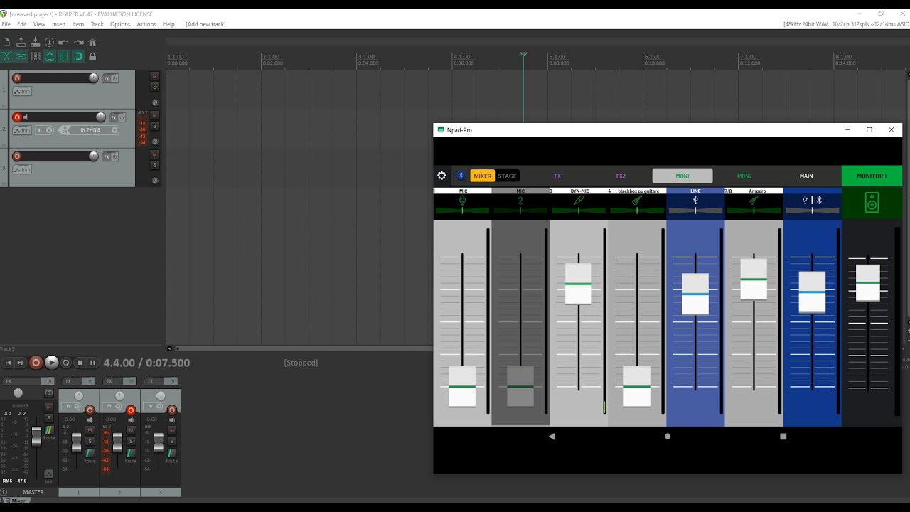 Behringer FLOW 8 multitrack recording in Reaper - YouTube