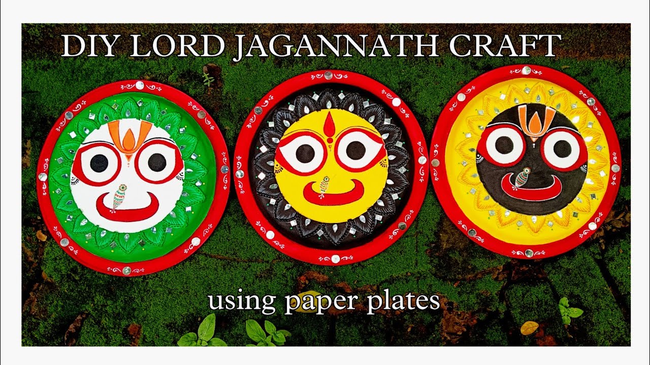 DIY LORD JAGANNATH CRAFT ||Simple paper plate crafts || DIY ll Lippan ...