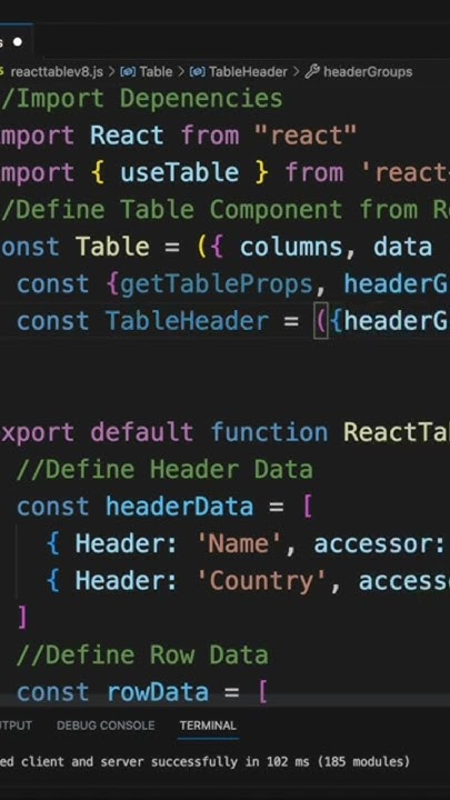 https://youtu.be/PgPbR4vMl4I React Table V8 Part-2 Rendering the Table Header #react # ...