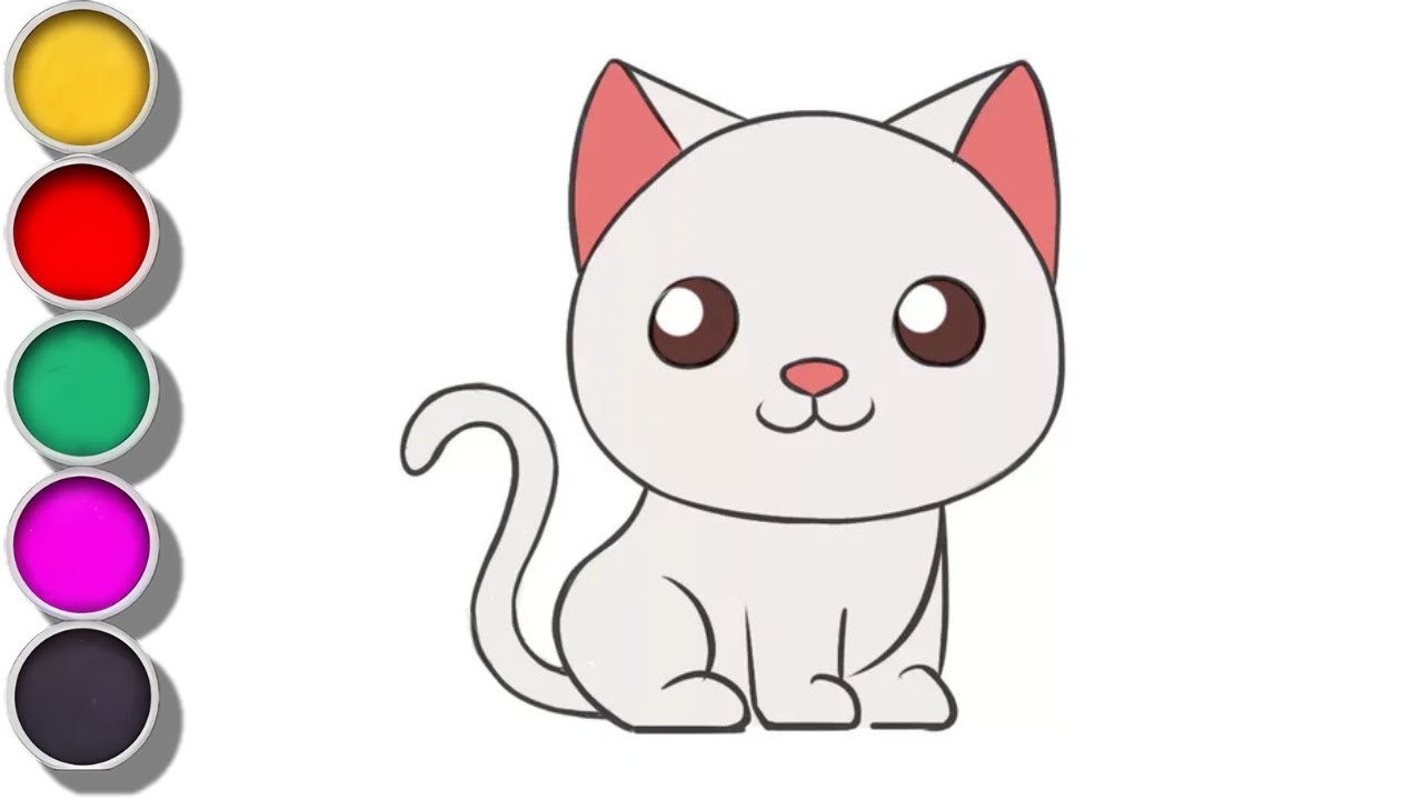 How To Draw Cat Easy For Kids And Toddlers - YouTube
