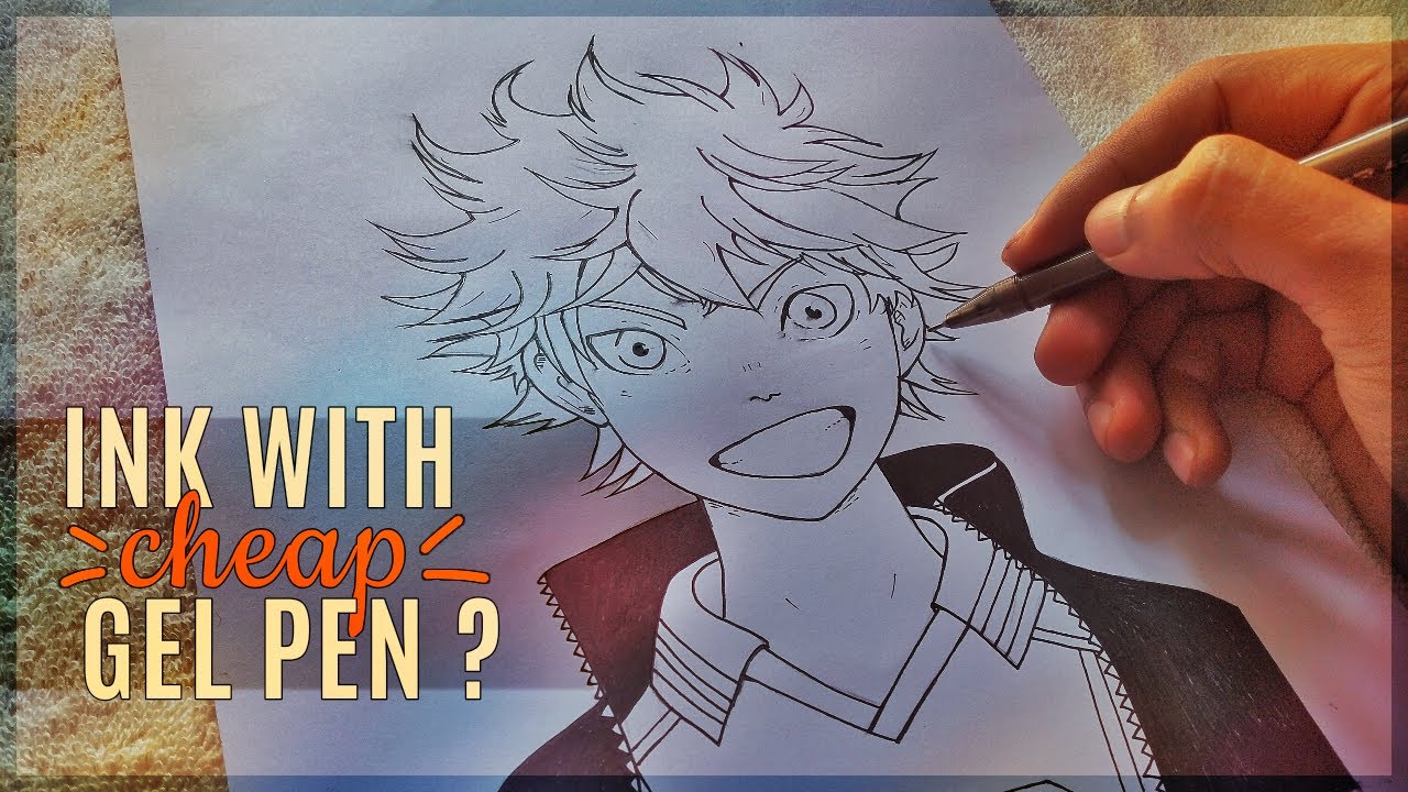 How to ink with the cheap ink pen | Easy Anime drawing lessons | Anime ...
