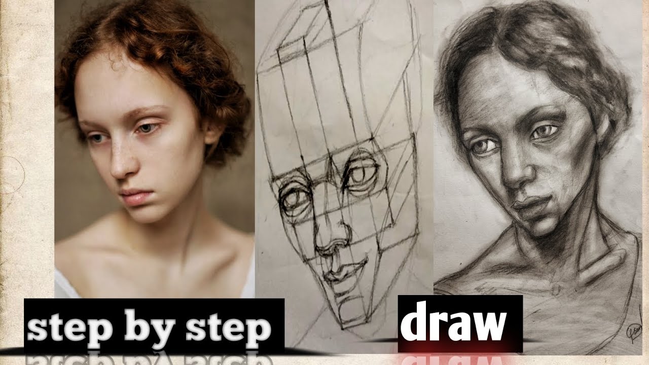 Potrait Drawing girl | step by step | for beginners - YouTube