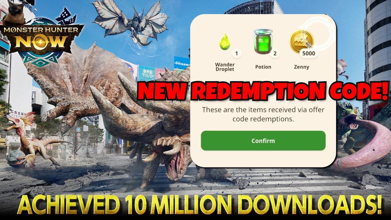 New Monster Hunter Now Redemption Code: 10 Million Downloads! - YouTube