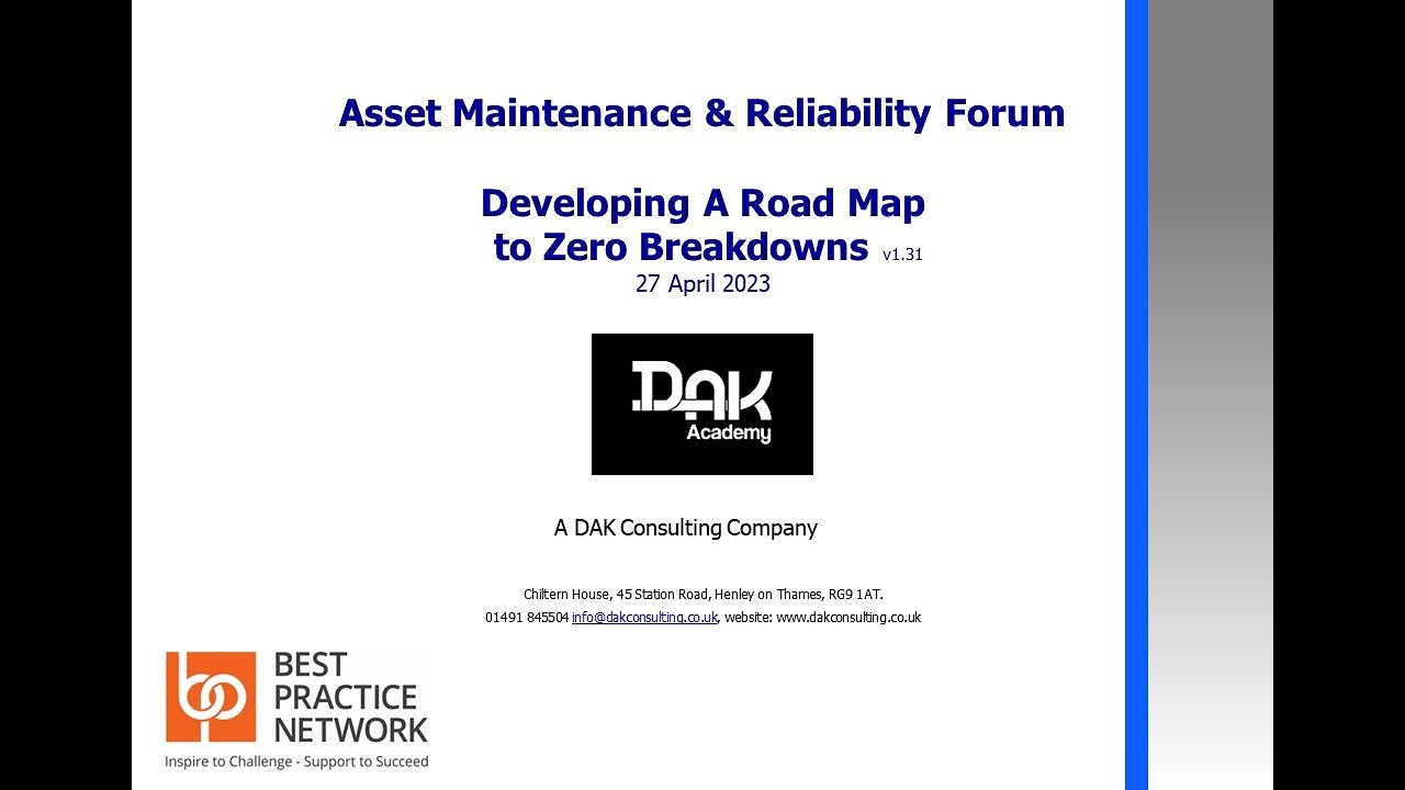 A PREVIEW Roadmap to Zero breakdowns Webinar - YouTube