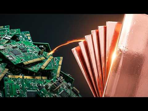 Scrap Circuit Boards Transformed Into 99.99% Pure Copper – Amazing Factory Process