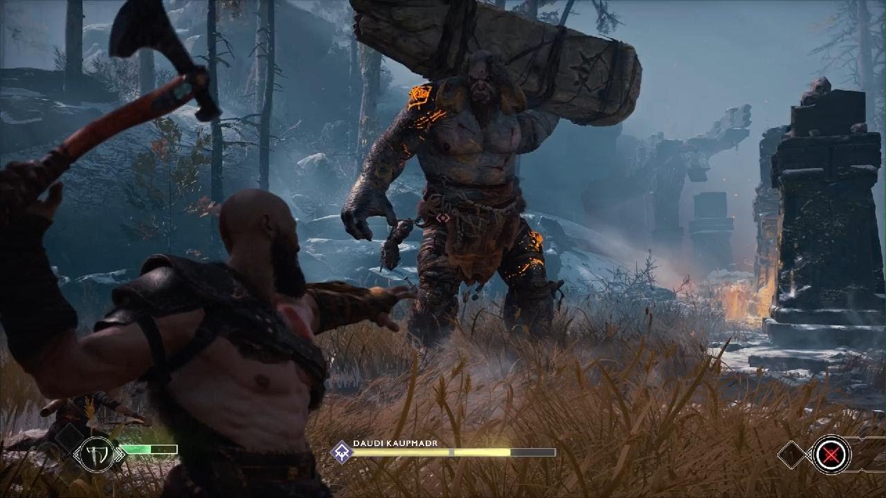 GOW 2018 FIRST BOSS BATTLE HARD PS5 👀 - YouTube