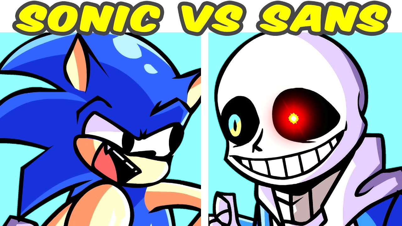 Friday Night Funkin' VS Sonic VS Sans | Sonic the hedgehog VS SANS ...