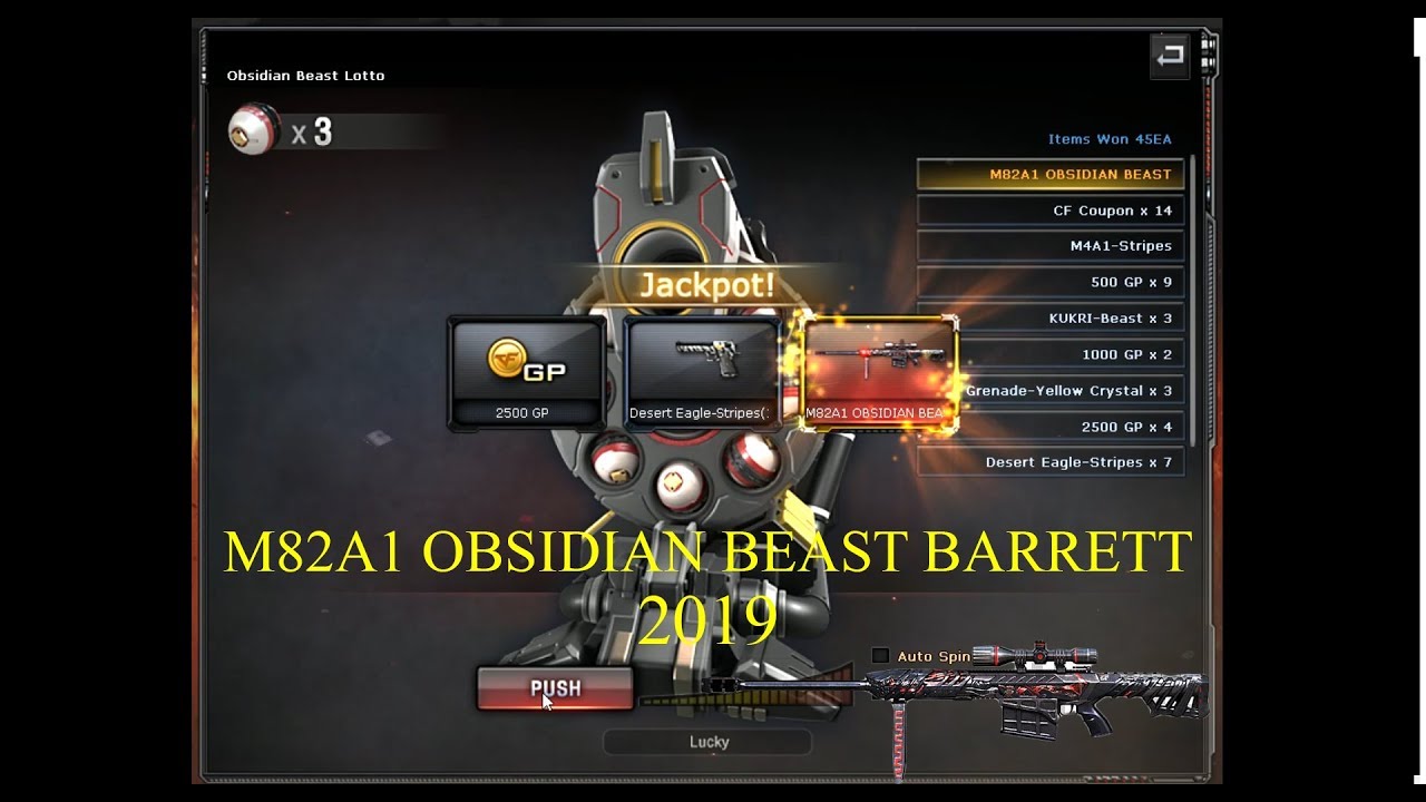 My Lucky 20 Spin M82A1 Barrett Obsidian Beast VIP Gameplay | CROSSFIRE ...