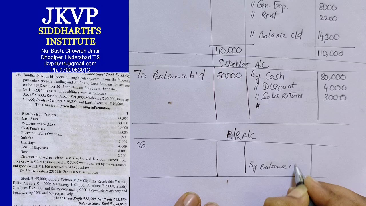 Single Entry, Conversion Method, FA-2 - YouTube