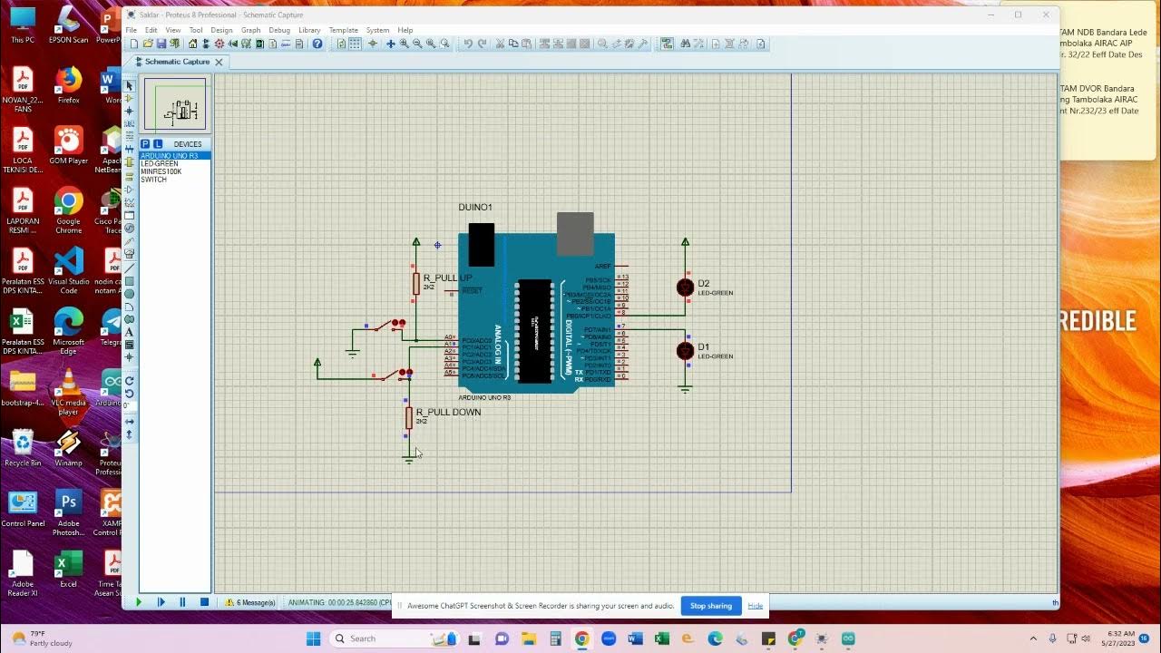 Simulasi Saklar dengan Proteus & Arduino - YouTube
