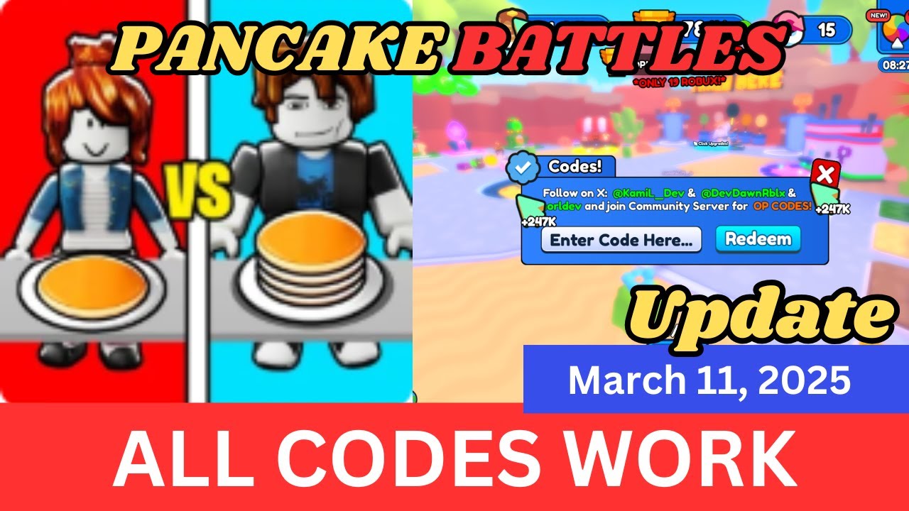 *ALL Codes* Work Pancake Battles ROBLOX, March 11, 2025 - YouTube