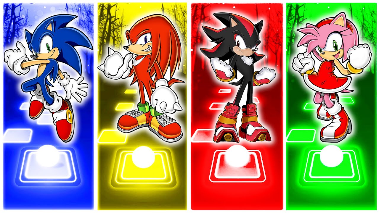 🔵 Sonic X 🟡 Knuckle 🔴 Shadow 🟢 Amy Rose 🎵TILES HOP - YouTube