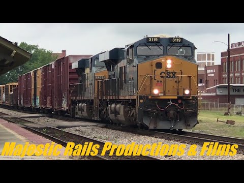 [CSXT]3119 [ES44AH] & 5265 ES40DC EPS Leads Q421-02 Sb Into Rocky Mount yard Pulling Hard - YouTube