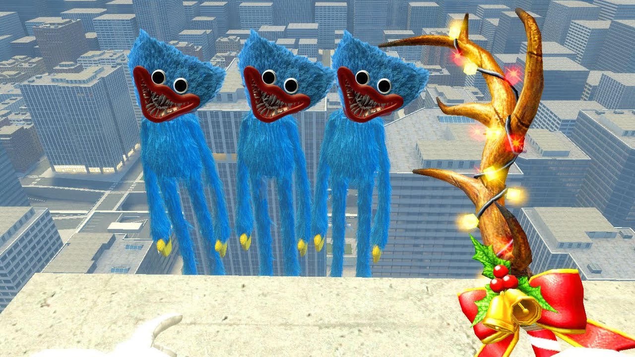 MULTIPLE GIANT ATTACK HUGGY WUGGY FROM POPPY PLAYTIME APPEAR ABOVE THE ...