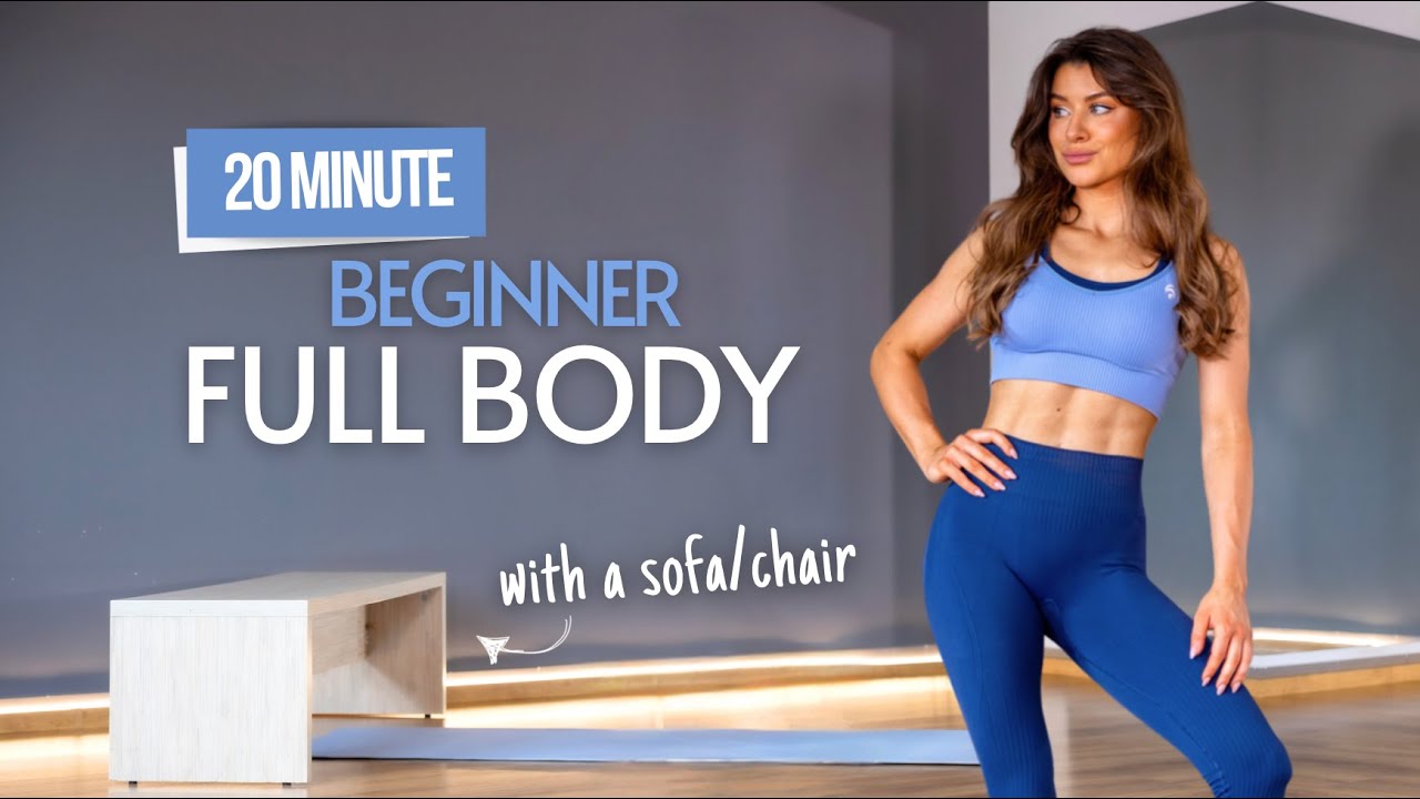 20 MIN FULL BODY BEGINNER FRIENDLY WORKOUT with chair sofa or bench ...