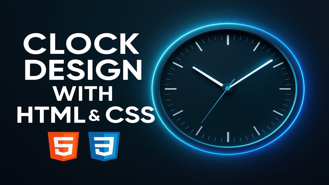 Modern Clock Design Using HTML & CSS | Real-Time Clock UI Design ...