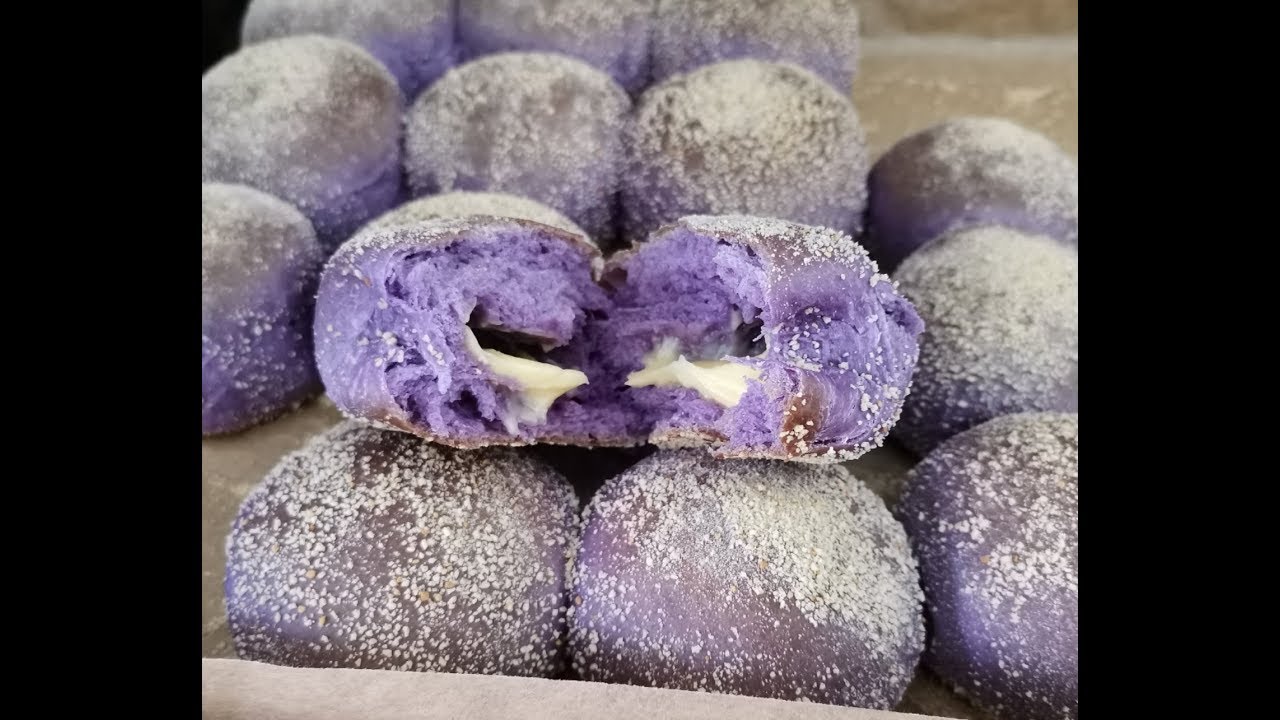 Soft and Fluffy Ube Cheese Pandesal - YouTube