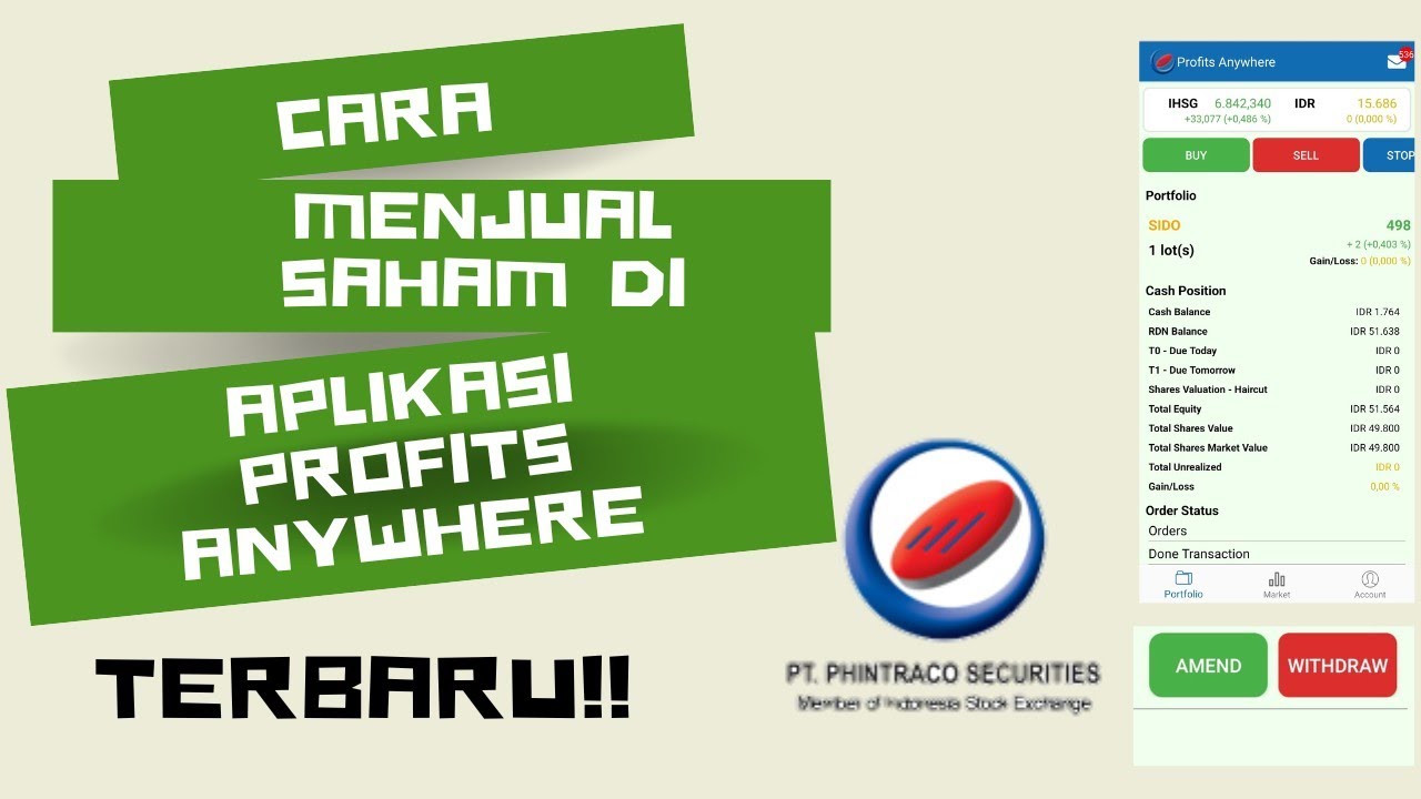 Tutorial Menjual Saham di Aplikasi Profits Anywhere TERBARU! - YouTube