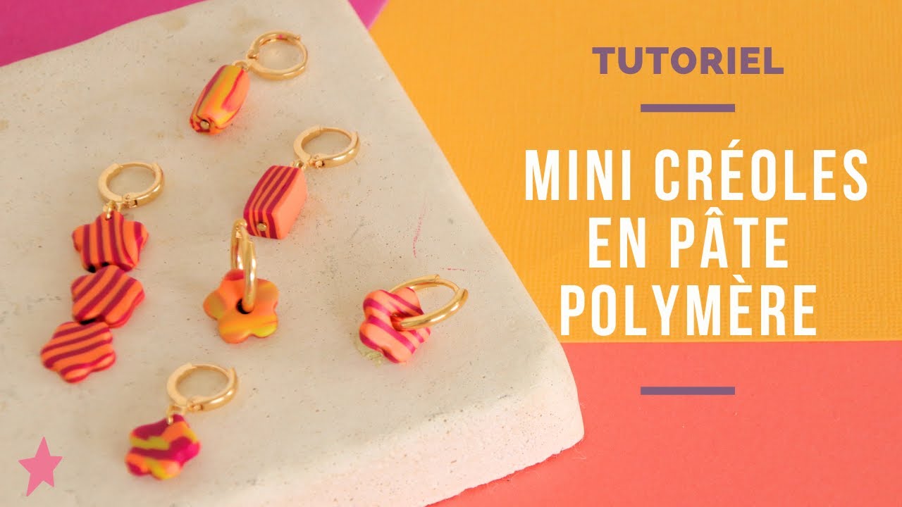 TUTORIEL | Mini Créoles en Pâte Polymère pour Débutant - YouTube