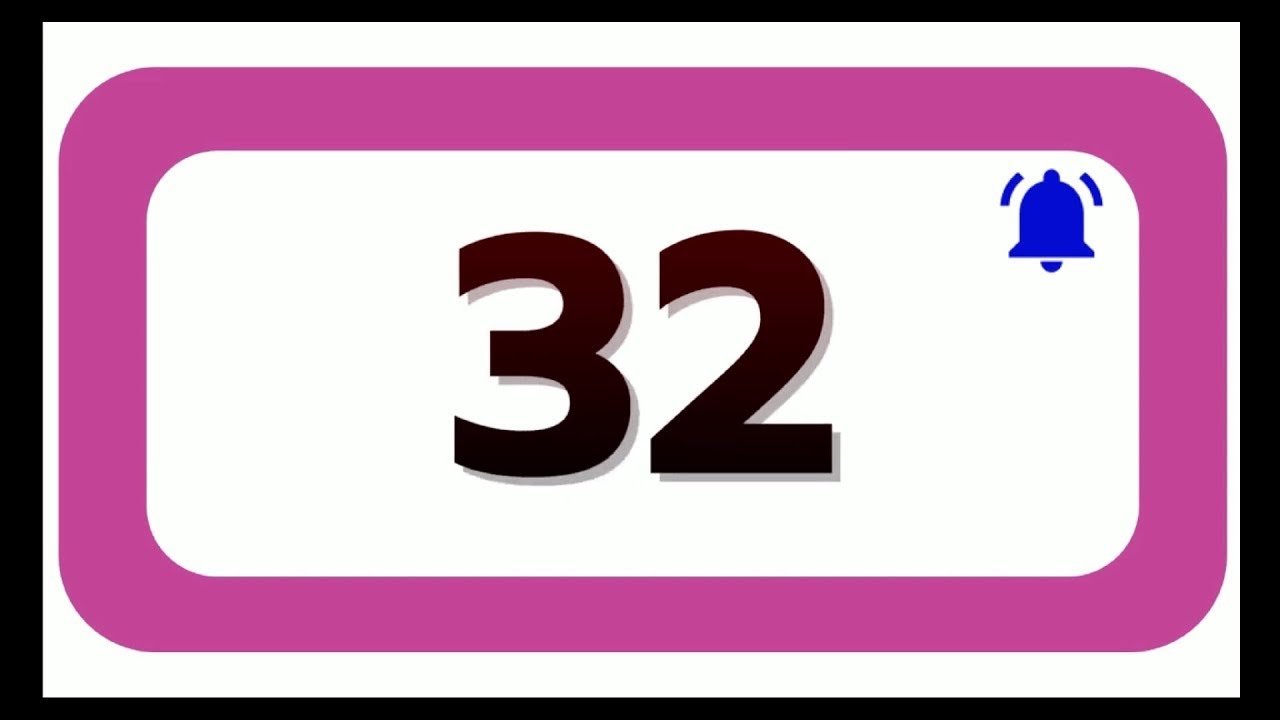 32 Seconds Countdown Timer With Sound Effect COLOR 4K HD 1080 - YouTube
