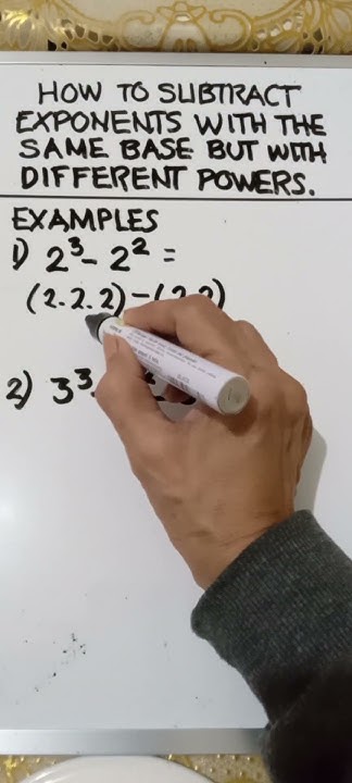 HOW TO SUBTRACT EXPONENTS WITH THE SAME BASE BUT DIFFERENT POWERS #subtract #math - YouTube