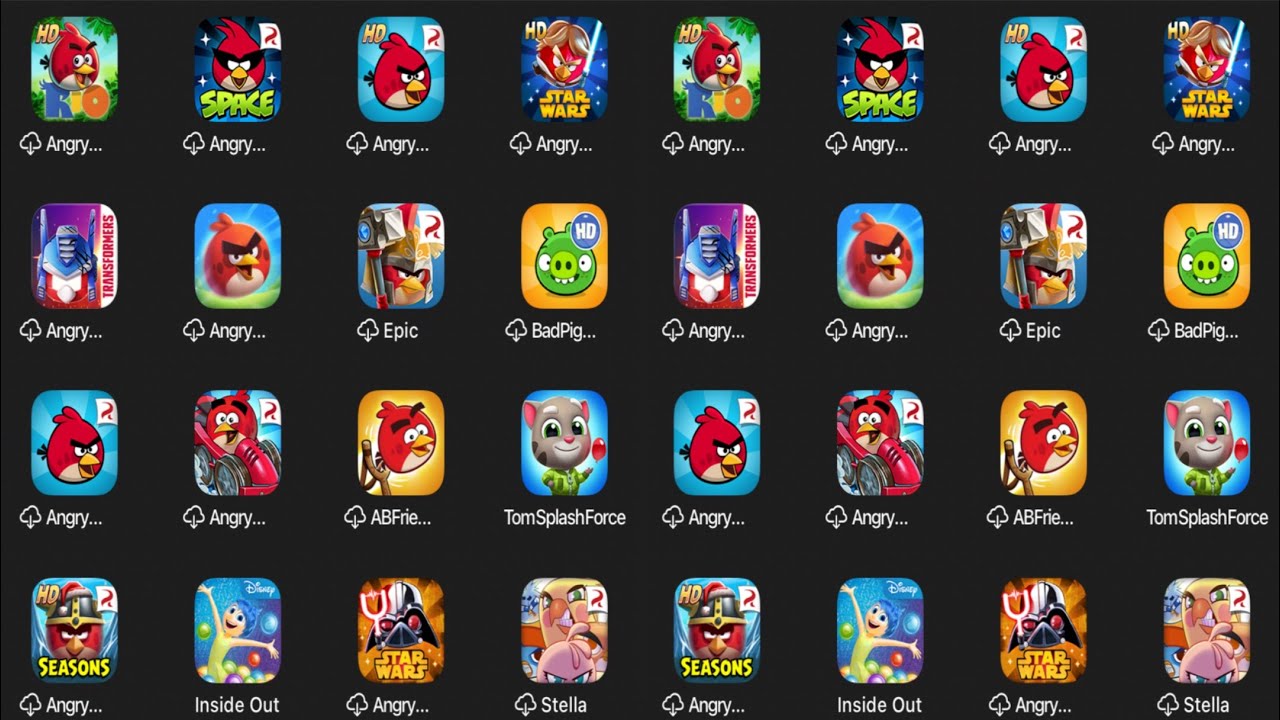 All 16 Angry Birds Mobile Games (iOS, Android) Angry Birds: Rio,Space,Star Wars,Stella,Friends ...