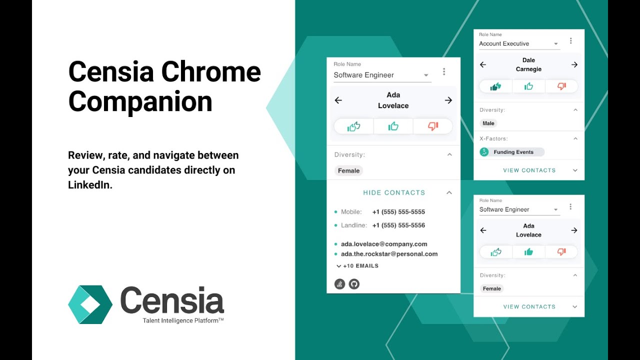 Censia Talent Intelligence Chrome Extension - YouTube