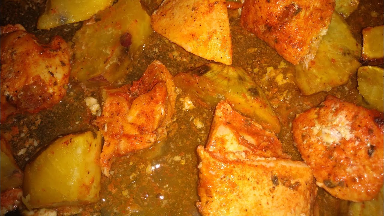 Frango assado com batata doce / Testando receitas - YouTube
