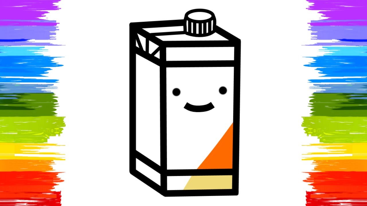 How to draw carton of milk. Drawing for child - YouTube