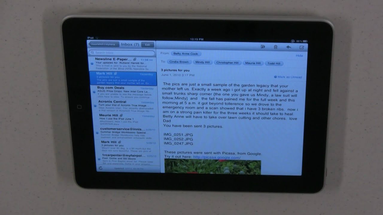 Ipad Tips Using Voiceover In Mail Youtube