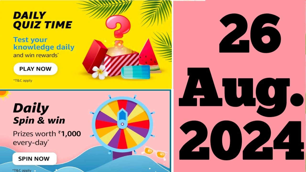 Amazon Daily Quiz Time Answers Today || Amazon Daily Quiz Today 26 ...