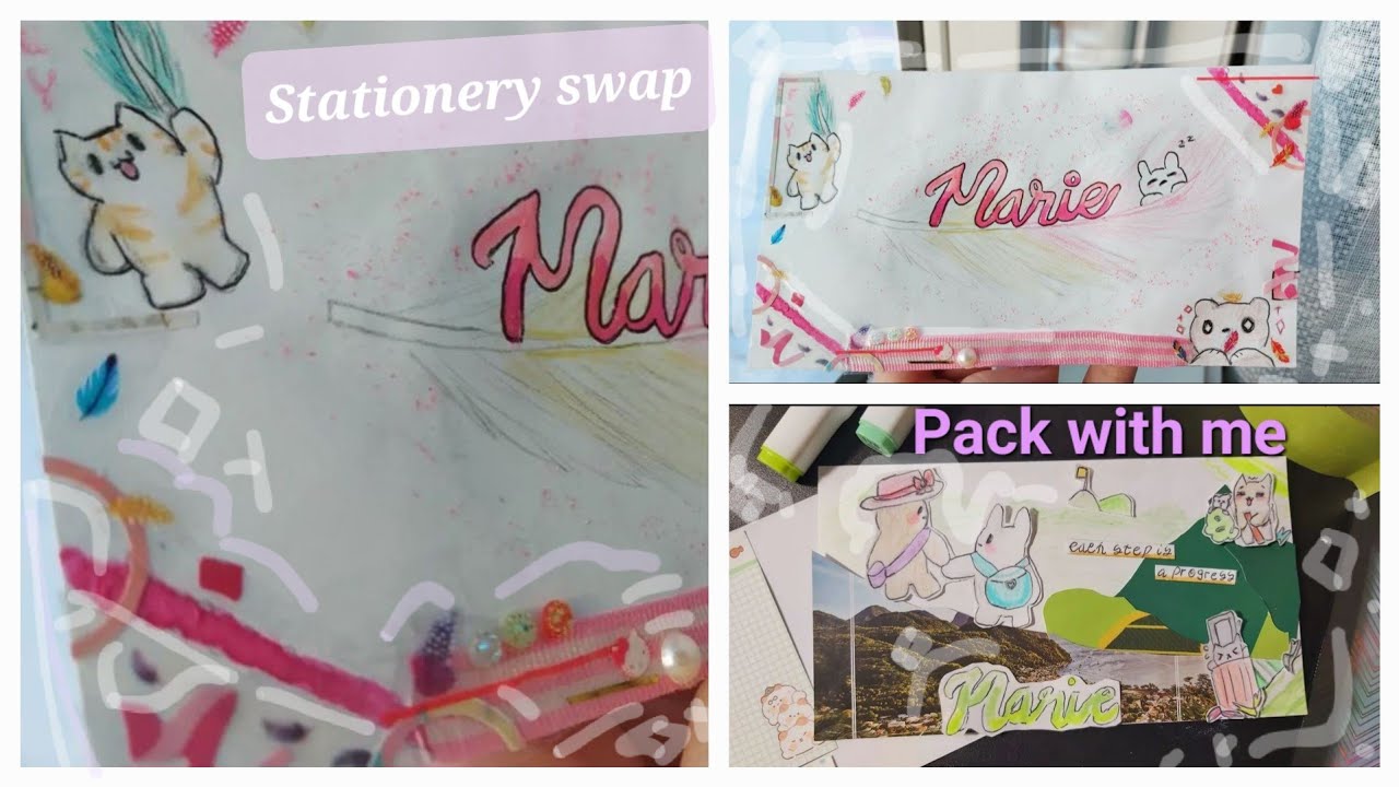 Pack a stationery swap with me - 和我一起打包了文具交换 - YouTube