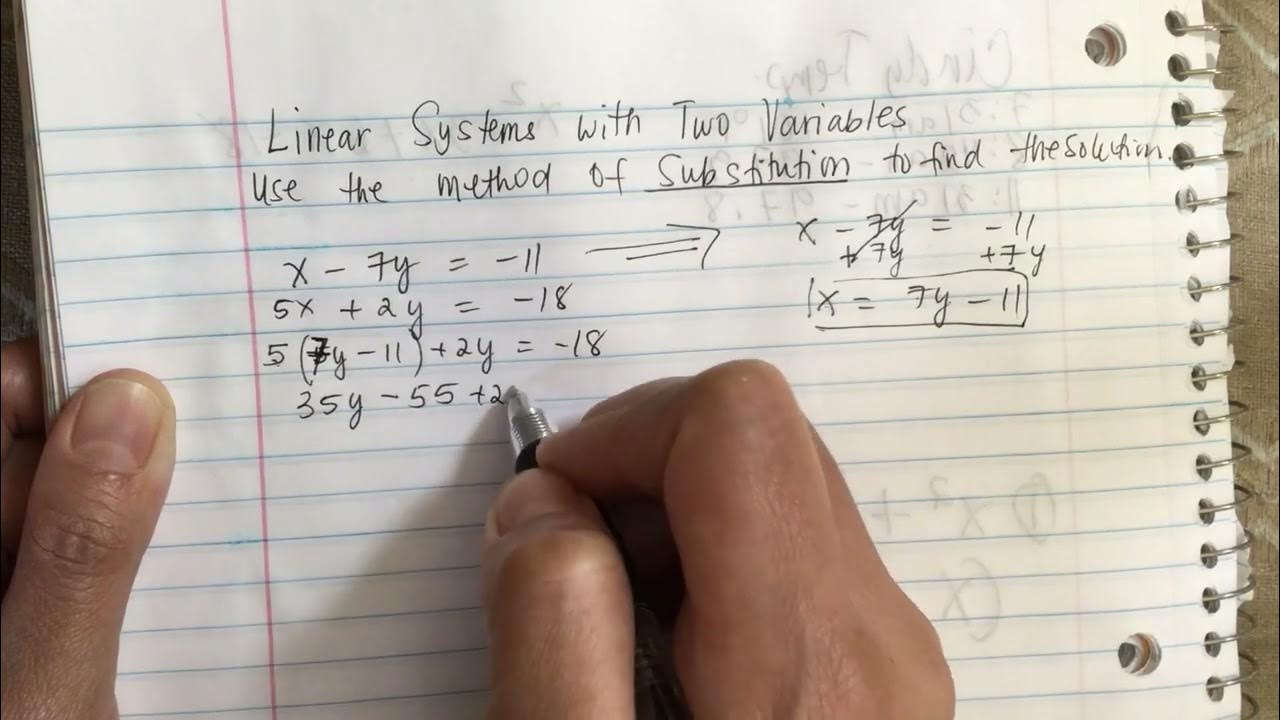 Linear Systems with Two Variables. Use the method of Substitution - YouTube