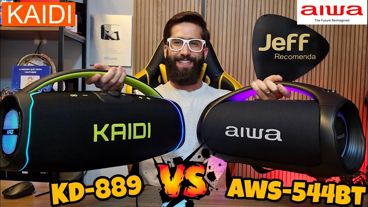 KAID BOOMBOX KD-889 300W Vs AIWA BOOMBOX AWS-544BT 220W: Qual é a ...