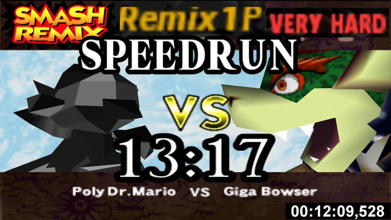 Smash Remix - Classic Mode Remix 1P Speedrun with Polygon Dr. Mario ...