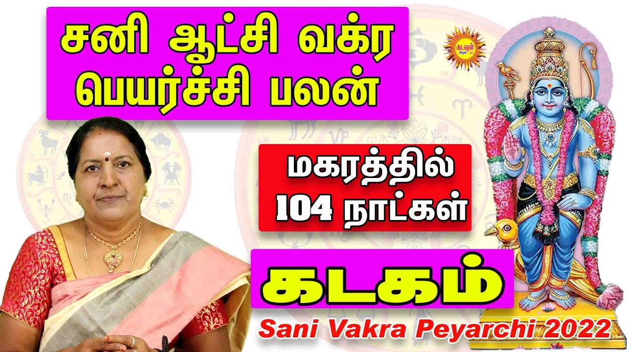 சனி வக்ர பெயர்ச்சி பலன் Kadagam Sani Vakra Peyarchi 2022 Sani Vakra ...