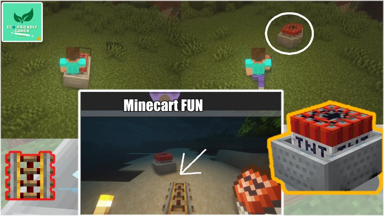 Minecraft riding a minecart without a rail glitch 🤔 | How to build an ...