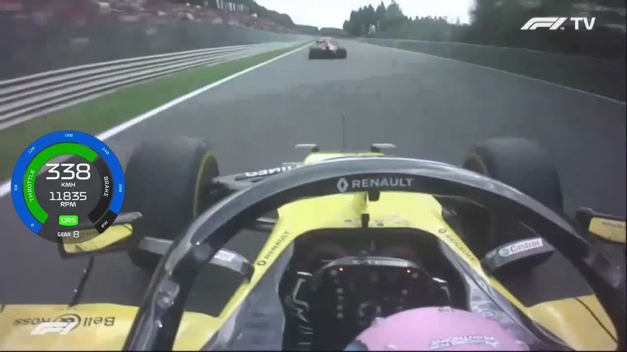 2019比利时F1大奖赛最高速360km/h [转载] - YouTube