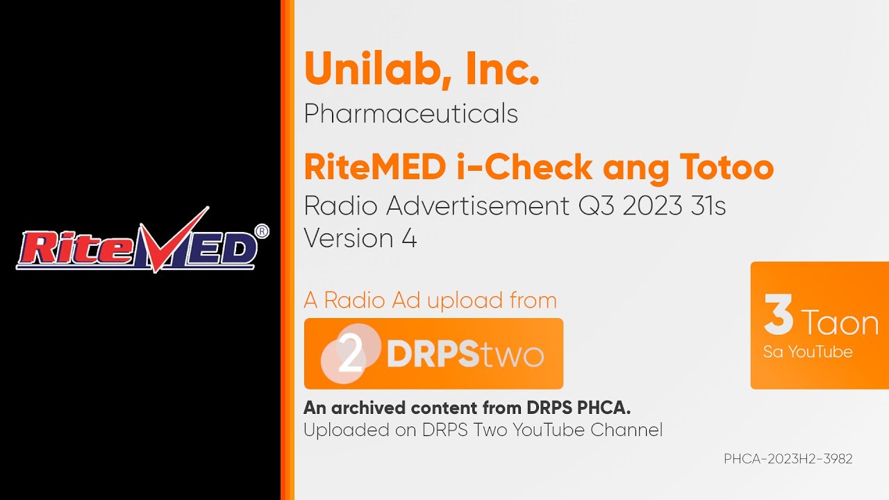 RiteMED i-Check ang Totoo Radio Ad Q3 2023 29s (Version 4) - YouTube