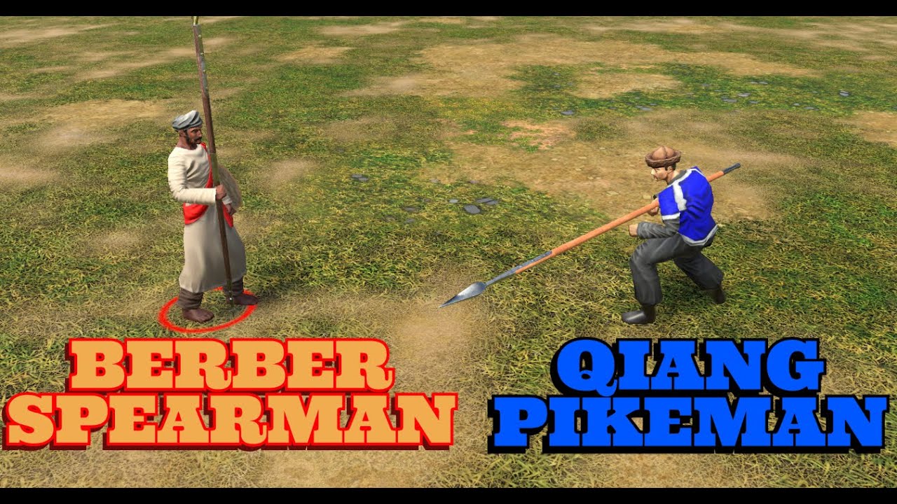 Age of Empires III Definitive Edition Qiang pikeman vs Berber spearman ...