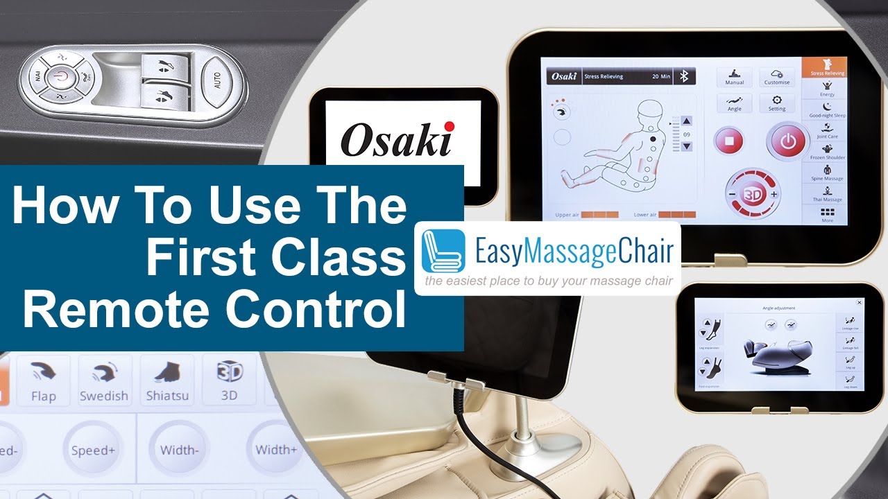 Osaki First Class LE - How to Use the Remote Control Tablet - YouTube